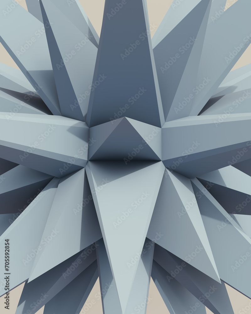 Solid 3d geometric shapes blue putty synthetic rubber soft tones ...