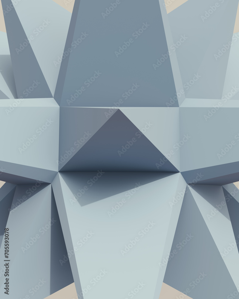 Solid 3d geometric shapes blue putty synthetic rubber soft tones ...