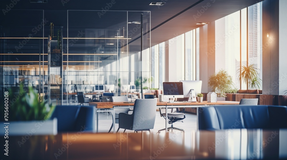 Contemporary Corporate Workspace: Professional Blur Background in ...