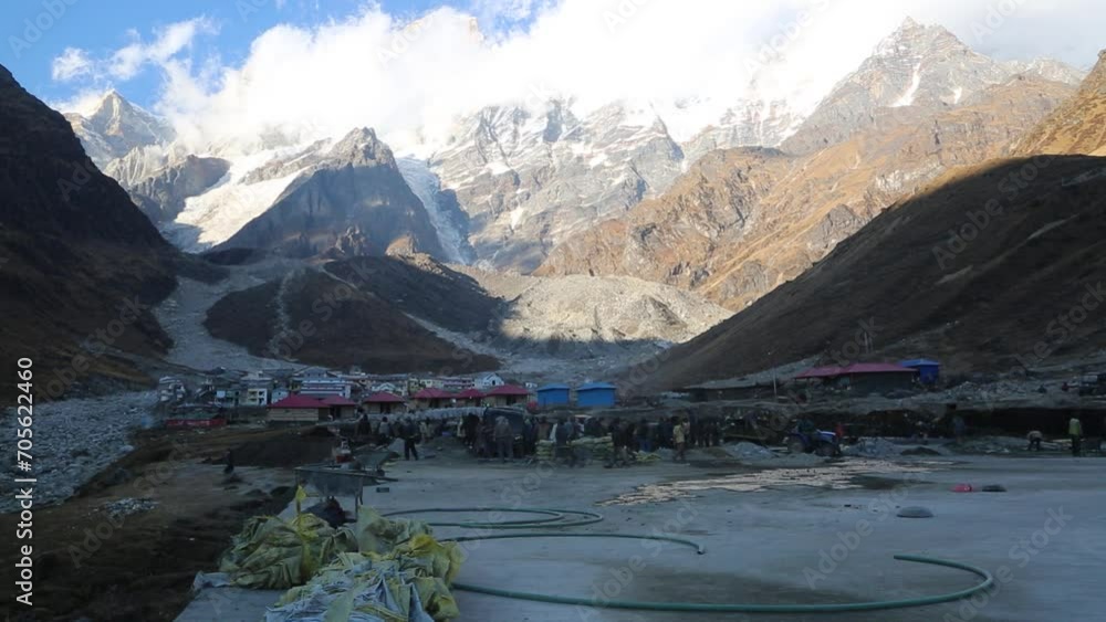 Kedarnath temple aerial view after Kedarnath Disaster 2013. the ...