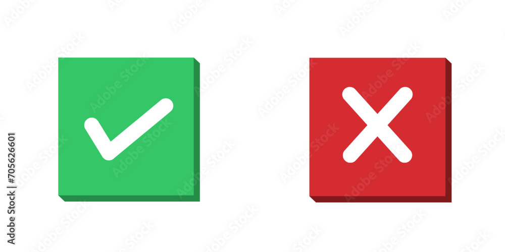 yes and no buttons, do and don't button, tick and cross buttons ...