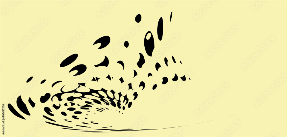 Nonsense dynamic dotted frame of dots and their cut out silhouettes ...