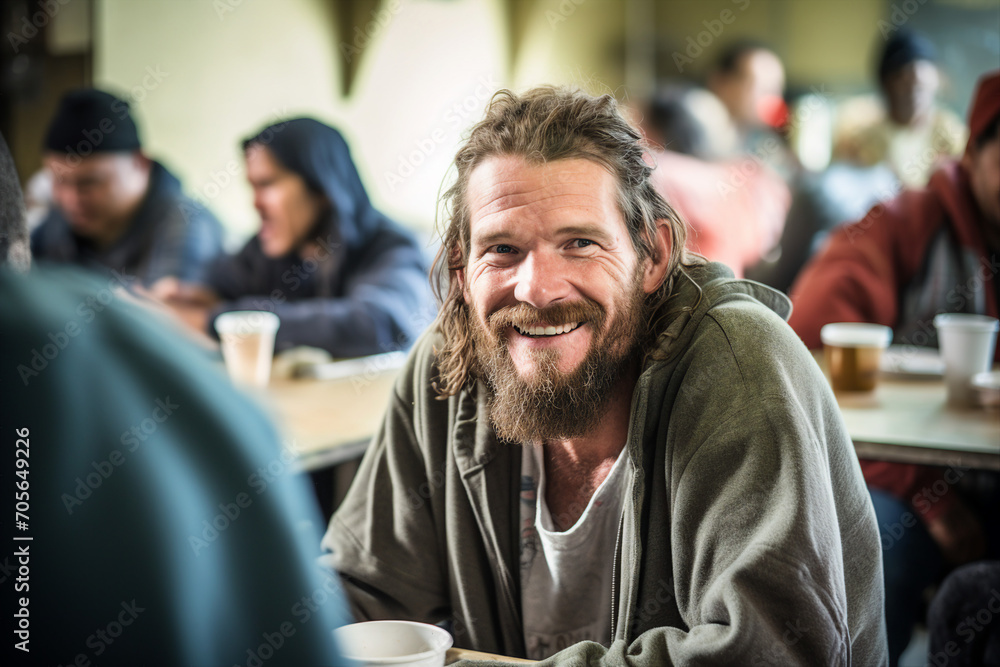 Generative AI picture of desperate homeless person man woman child poor ...