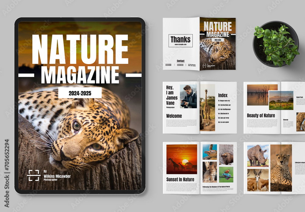 Nature Magazine Template Stock Template | Adobe Stock