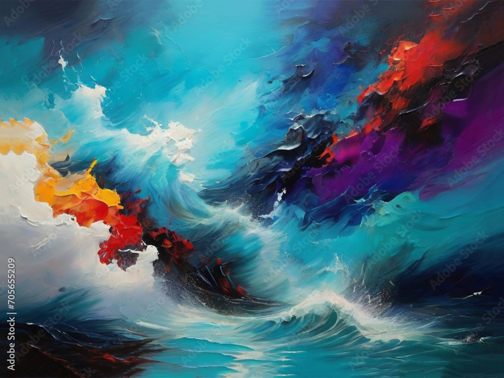 Artistic Sea Wave Wallpaper Art work Stock Illustration | Adobe Stock