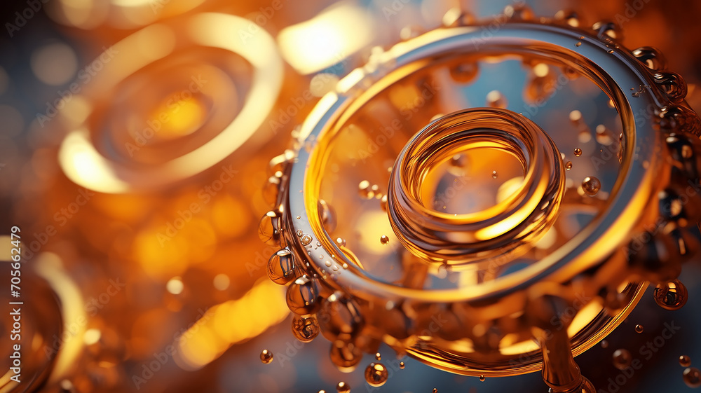 abstract background golden machine grease, lubrication amber ...