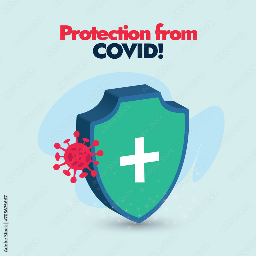 Protection from Covid. 2024 Covid protection awareness banner and ...