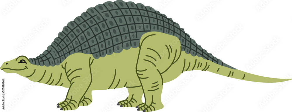 Cartoon dinosaur Nodosaurus, dino reptile character and kids extinct ...