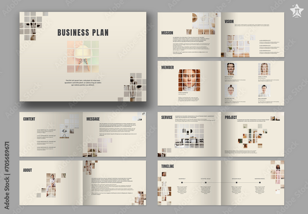 Business Plan Landscape Layout Stock Template | Adobe Stock