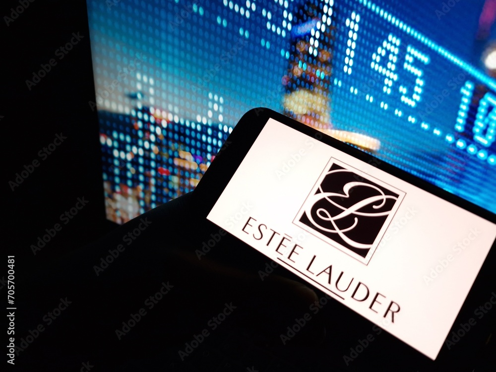 Konskie, Poland - January 07, 2024: Estee Lauder company logo displayed ...