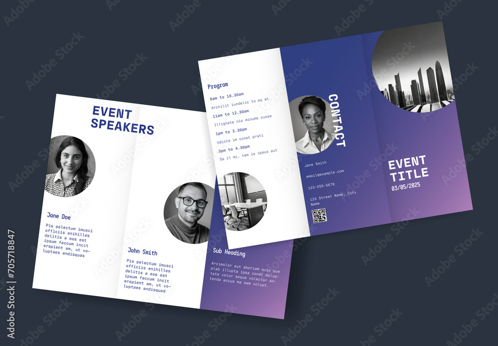Business Event Trifold Brochure Template Stock Template | Adobe Stock