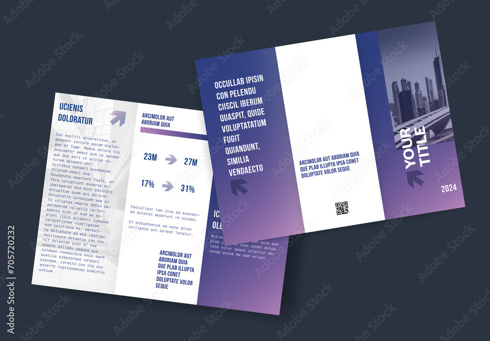 Yearly Overview Trifold Brochure Template Stock Template | Adobe Stock