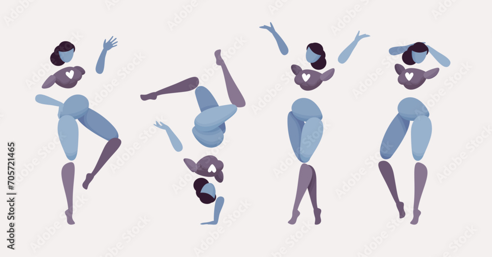 Embodied AI positive, abstract female figure representing smart speaker ...