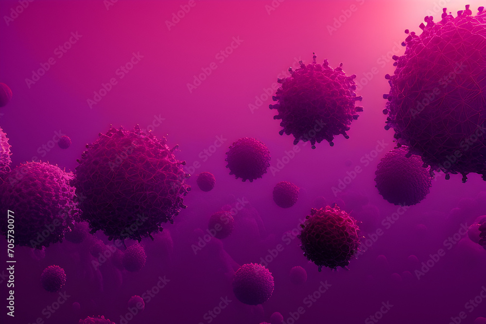 3D rendered illustration of Infectious Pathogen Viruses floating in the ...