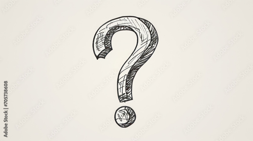 Hand sketch drawing of question mark Stock Illustration | Adobe Stock