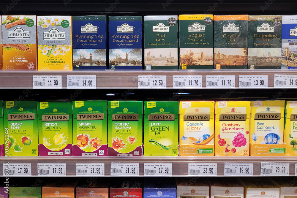 PENANG, MALAYSIA - 1 DEC 2023: An assortment of local and imported ...