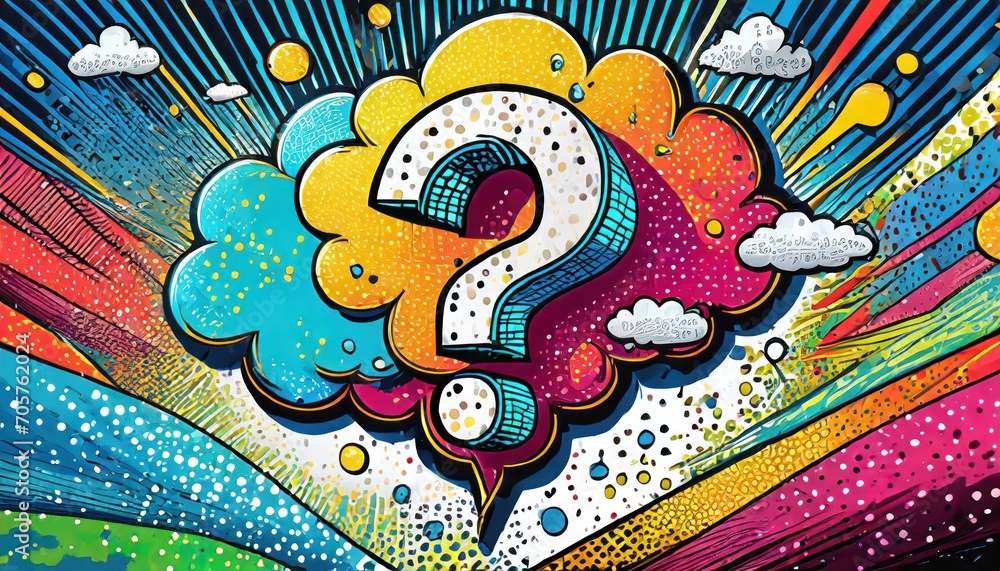 Pop art question marks Stock Illustration | Adobe Stock