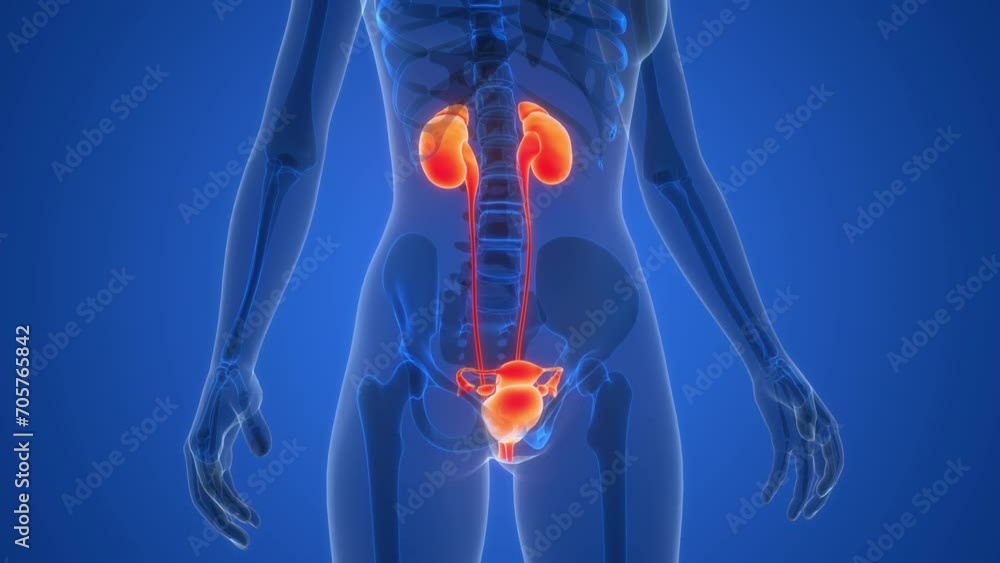 Female Reproductive System with Urinary System Anatomy Animation ...