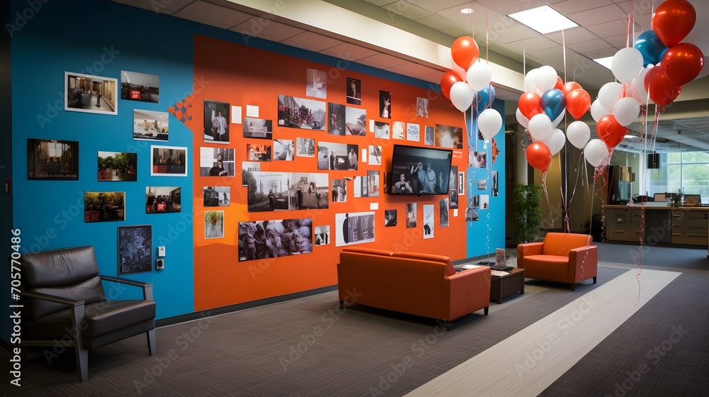 Wall of Recognition Adorned with Photos, Tribute Display, Honoring ...