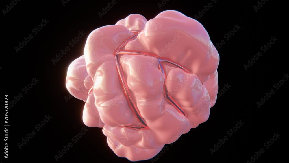 Abstract realistic cinematic trendy 3D inflated bubble gum inflated air ...