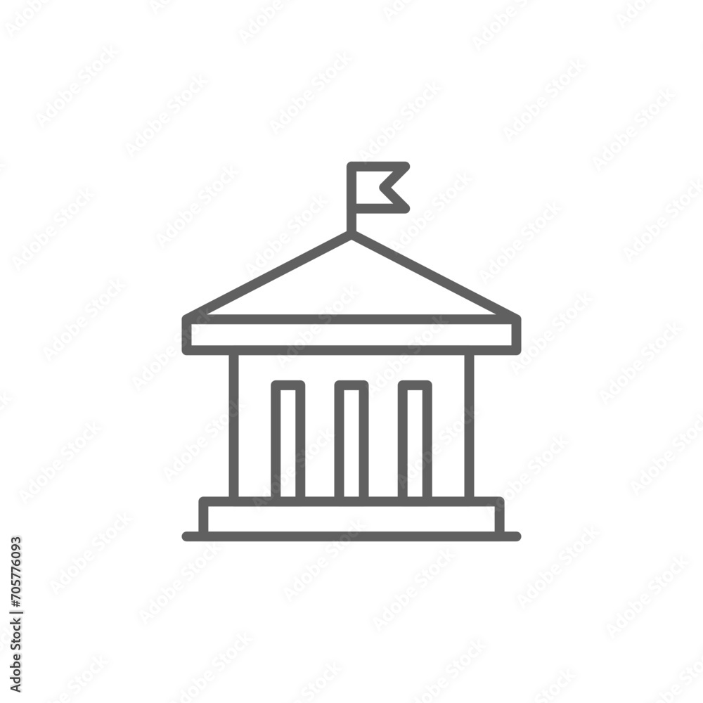 City hall building icon. Simple outline style. Municipal, hall town ...