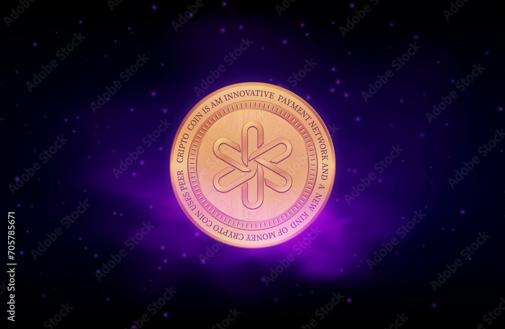 virtual coins and their logos. dent virtual currency logo. 3d ...