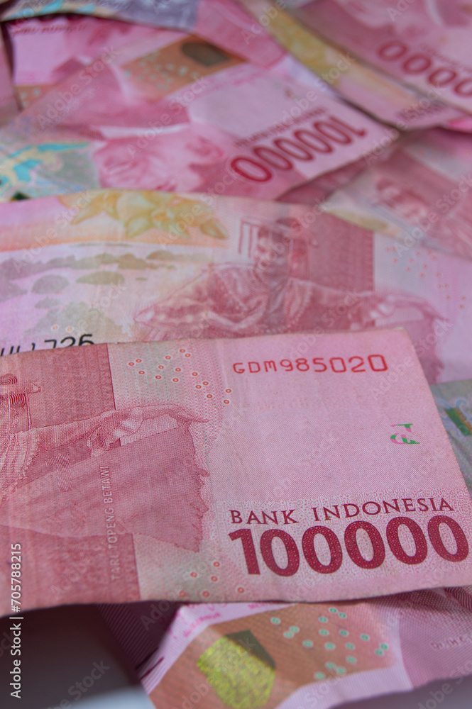 Indonesian rupiah banknotes series with the value of one hundred ...