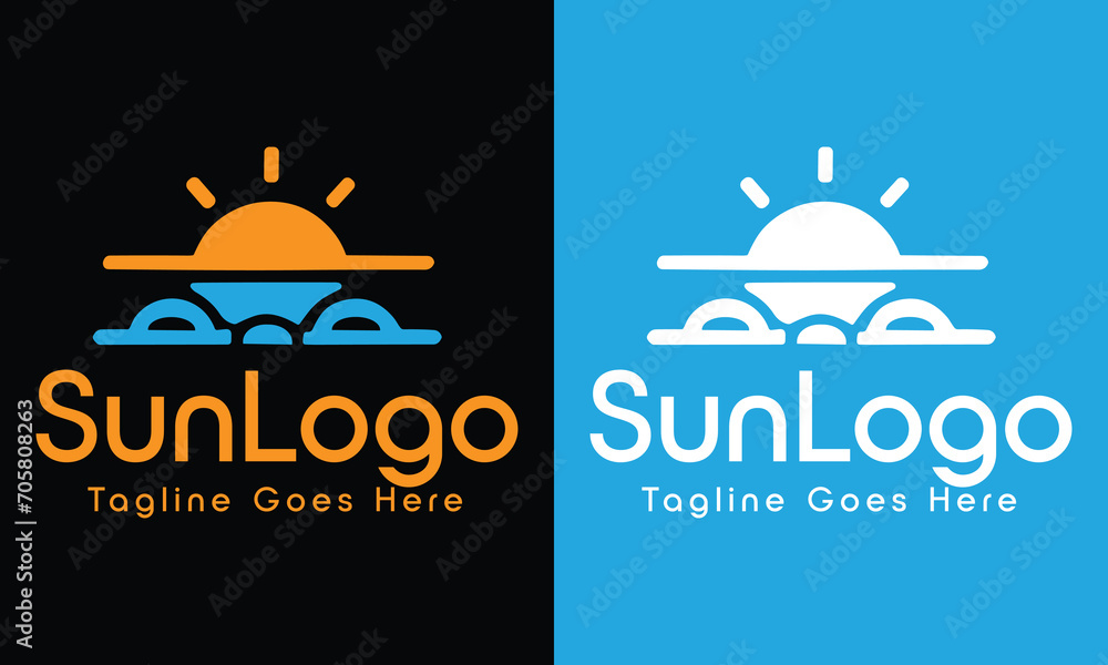 flat vector logo of sun ,sun logo design ,sun symbol logo ,sun and ...