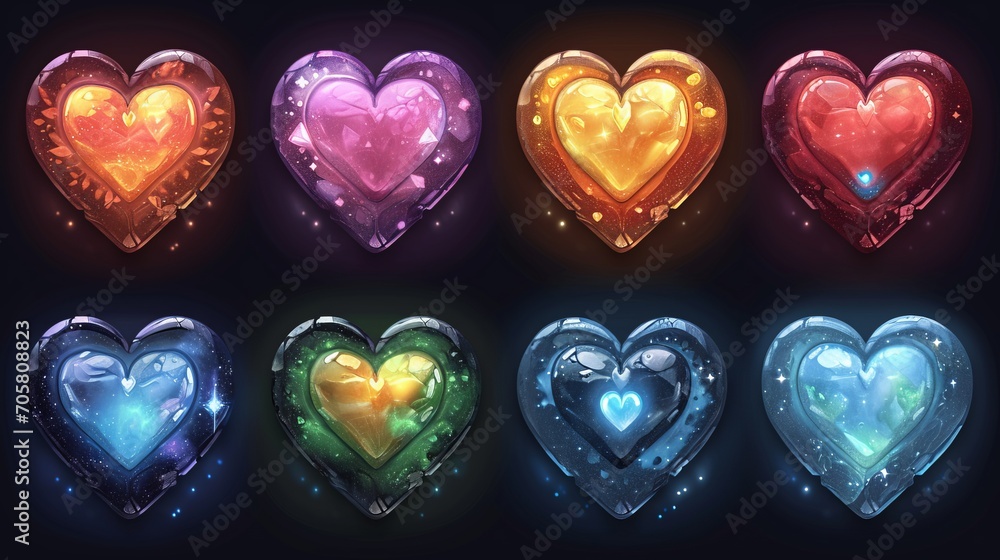 A modern and minimalistic set of heart icons. The collection is ...