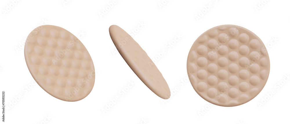 Set of realistic sponges for powder, makeup products. Vector textured ...