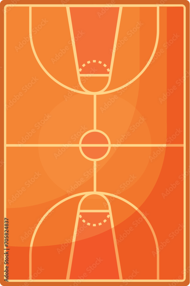 Basketball top view field icon cartoon vector. Game court. Team dunk ...