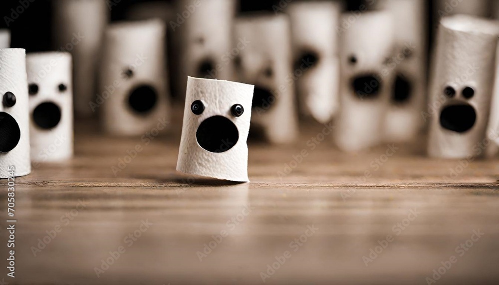 Kids Diy Project. Monster made with toilet paper rolls Stock Photo ...
