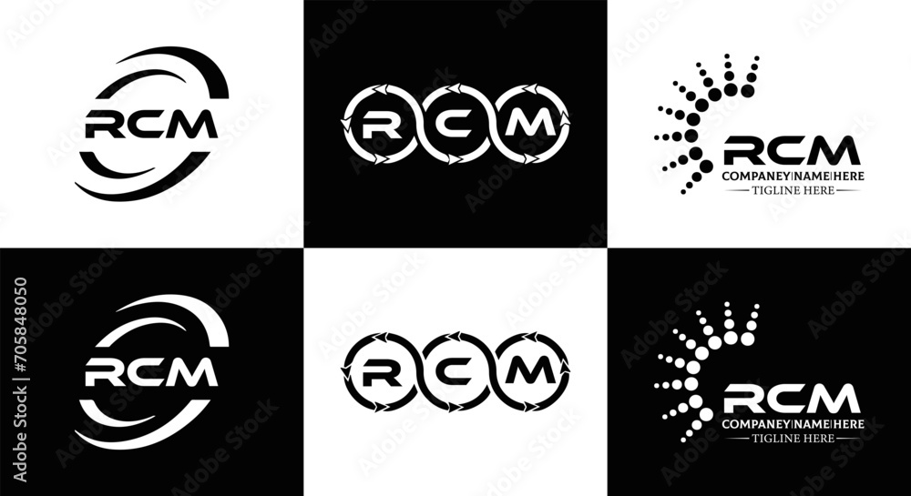 RCM logo. R C M design. White RCM letter. RCM, R C M letter logo design ...