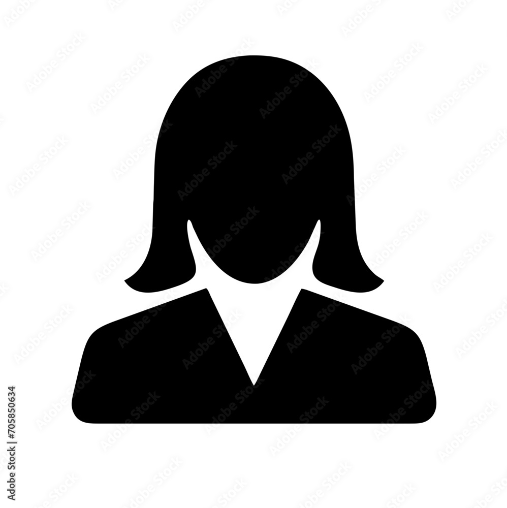 secretary girl icon with a bob hairstyle and blouse Stock Vector ...