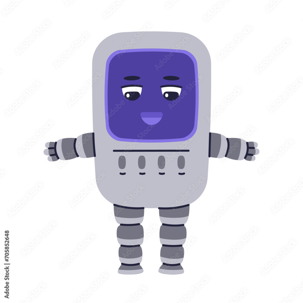 Cute Robot character. Chatbot, AI bot mascot, digital cyborg ...
