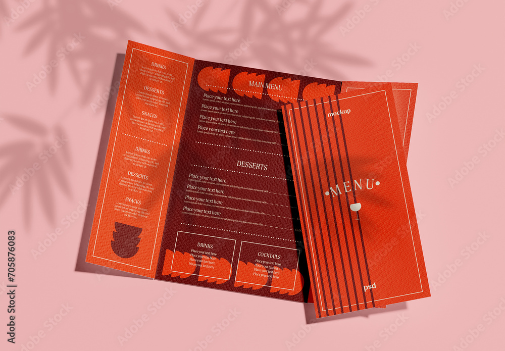 Restaurante Menu Layout Mockup Stock Template | Adobe Stock