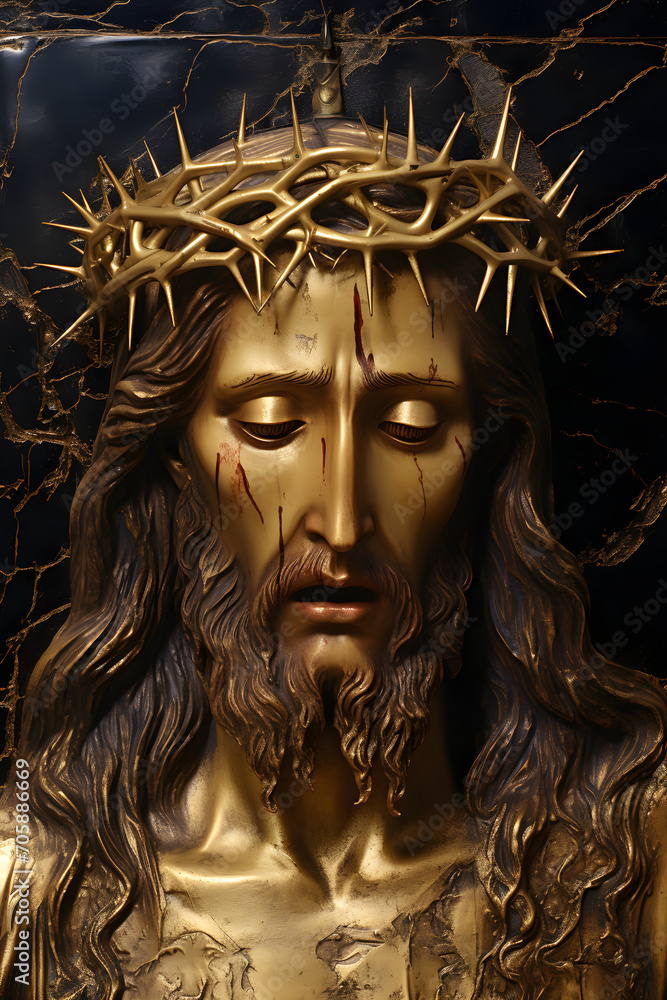 Byzantine Greek Slavic Orthodox icon of sad Jesus Christ with a crown ...