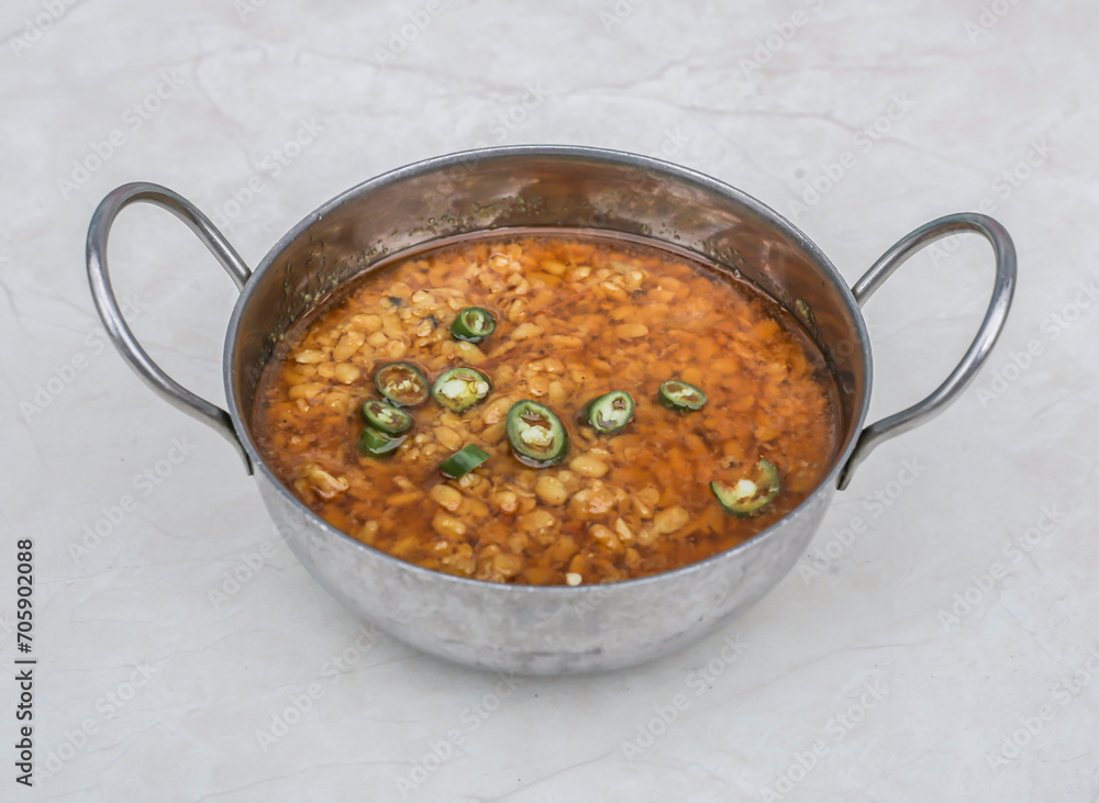 Daal Mash Fry or dal maash fried lentil with green chilli served in ...