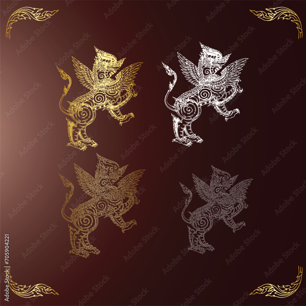 kbach khmer drawing vector khmer cambodia vintage Stock Vector | Adobe ...