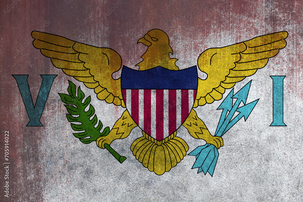 Flag of Virgin Islands US, Fabric flag of Virgin Islands US. Virgin ...