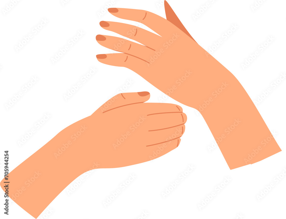Vecteur Stock Two hands performing a wrist grasp in a simple flat style ...