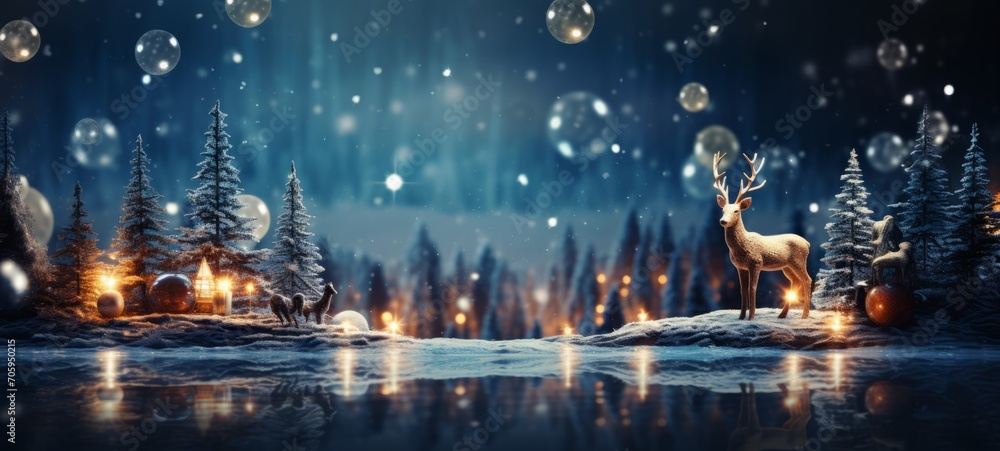 Christmas blue artstation mockup background texture with Christmas ...