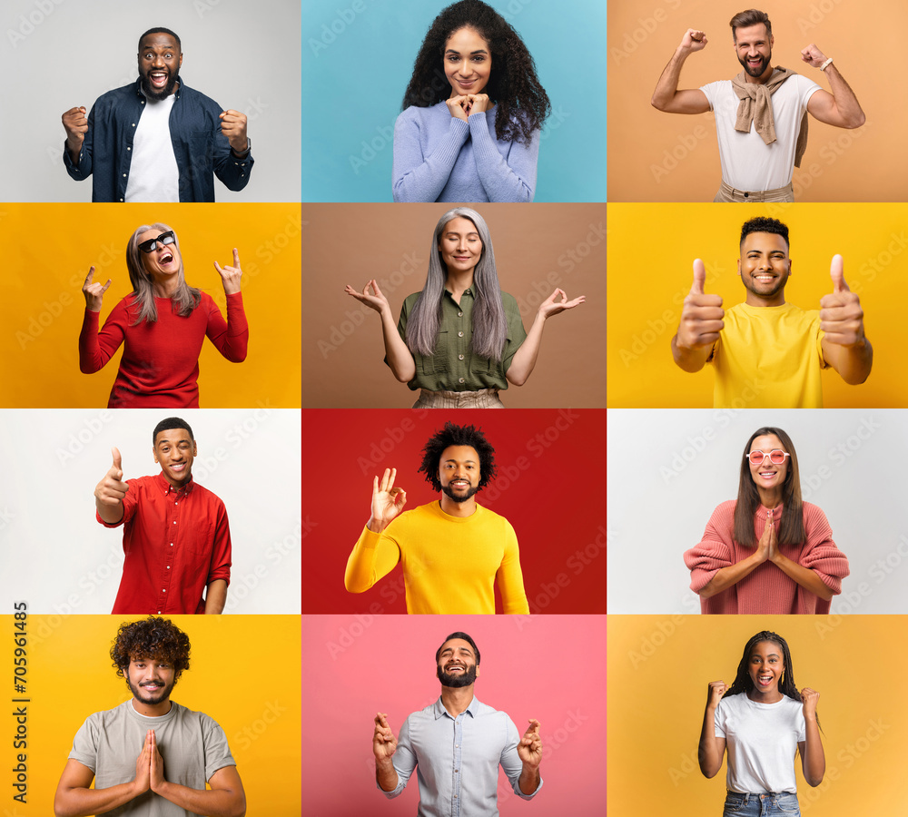 This collection portrays individuals in expressive, joyous poses, each ...