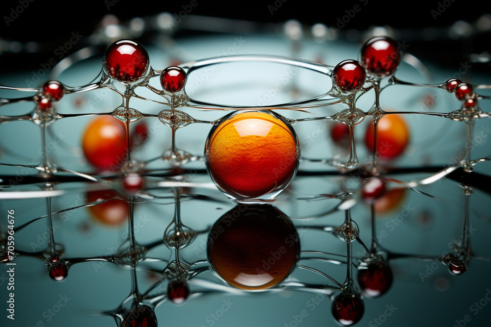 Documenting the arrangement of atoms in a water molecule, highlighting ...