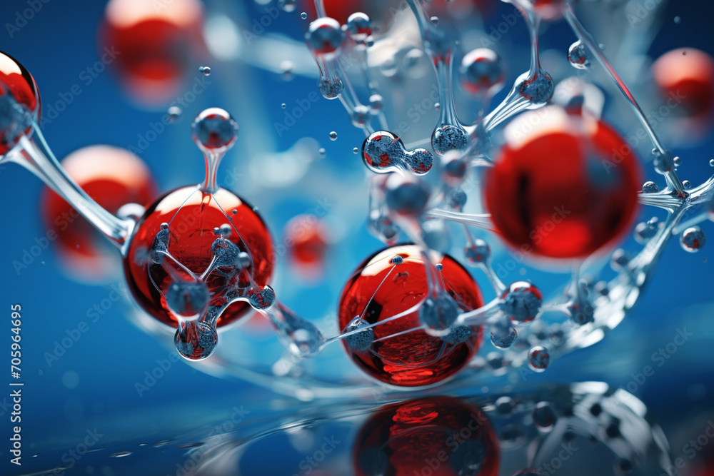 Documenting the arrangement of atoms in a water molecule, highlighting ...