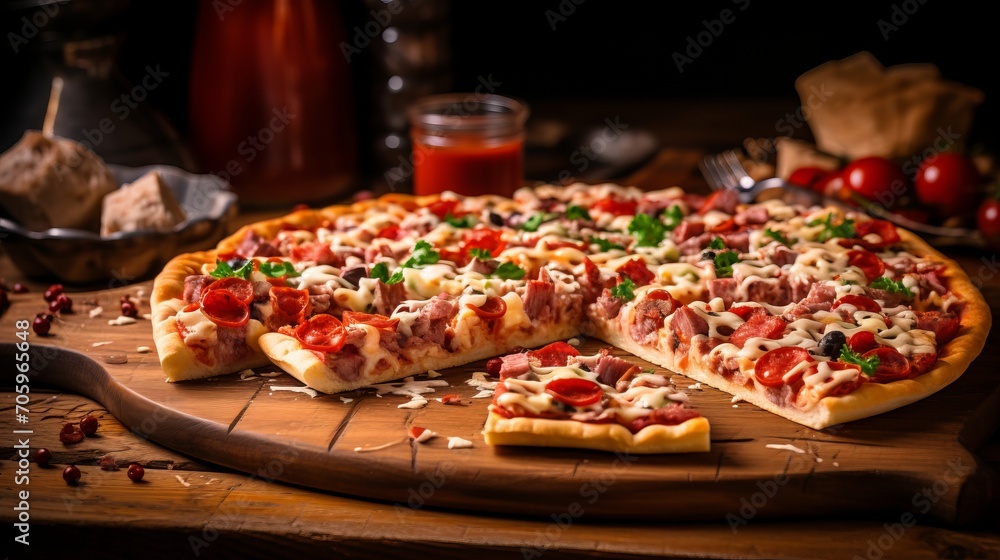 Delicious Puzzle Pizza with Colorful Toppings, Perfect for Kids Menus ...