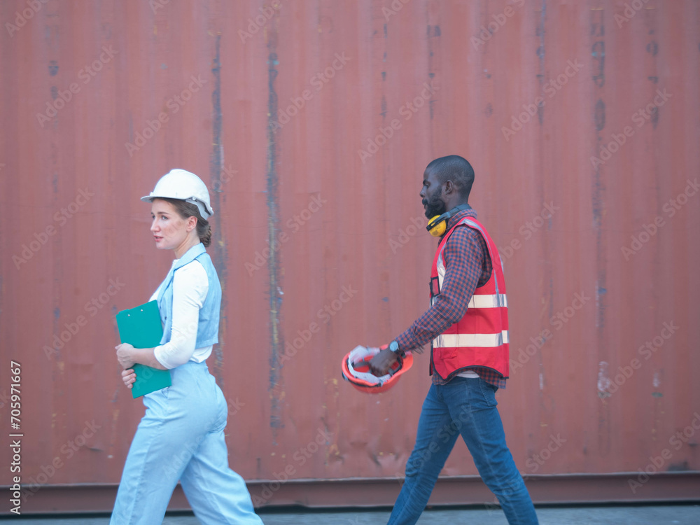 Manager supervisor female woman lady white colour hardhat helmet check ...