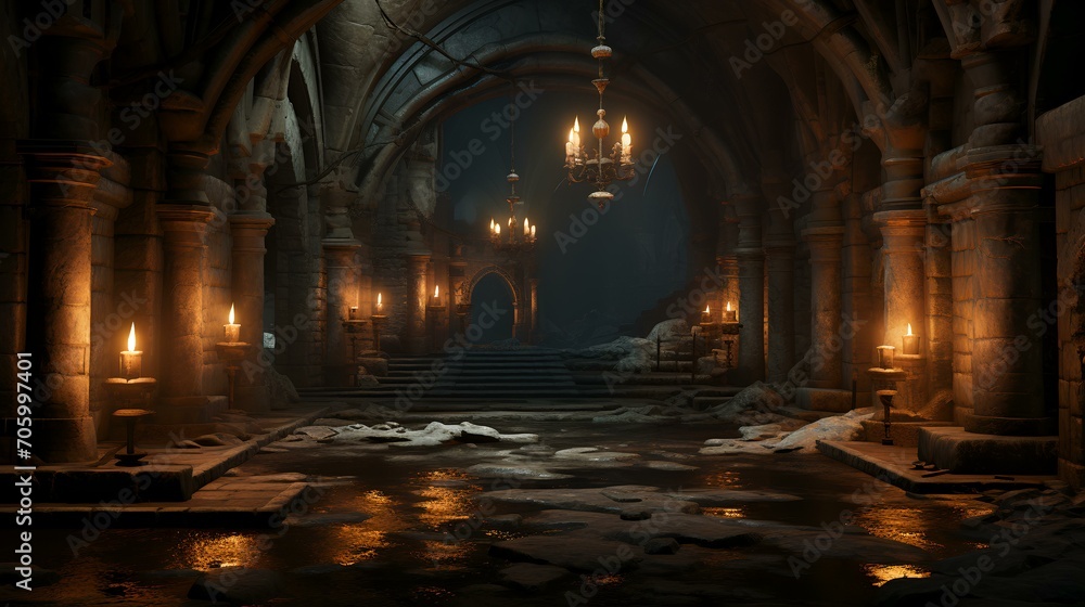 Underground Dungeons Game Art - 8K 4K Photoreal Stock Illustration ...