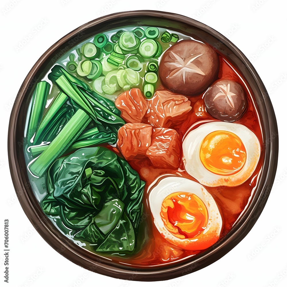 Tangy sinigang, a comforting Filipino soup, isolated on a clean white ...