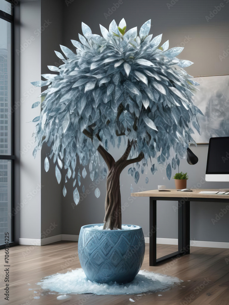 Contemporary Office Statement - Money tree as tribal-inspired design ...